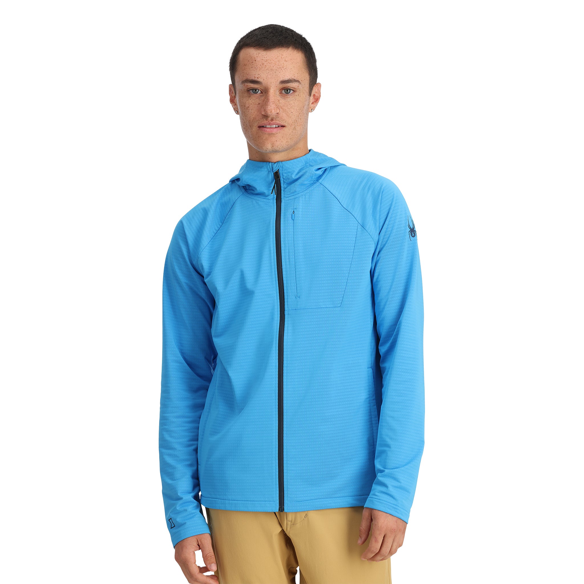 Mens Gridweb Tech Hoodie - Aether Blue | Spyder Australia